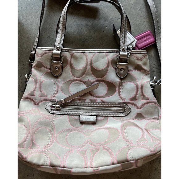 Coach | Bags | Coach Daisy Signature Metallic Outline Tote Shoulder Bag ...